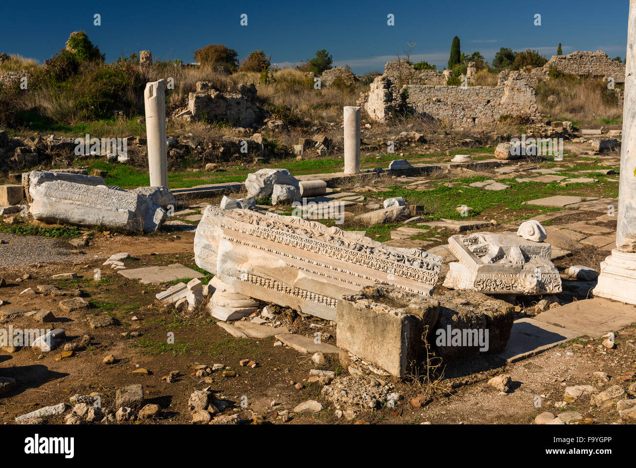 Ruins in Side, Turkey Stock Photo - Alamy