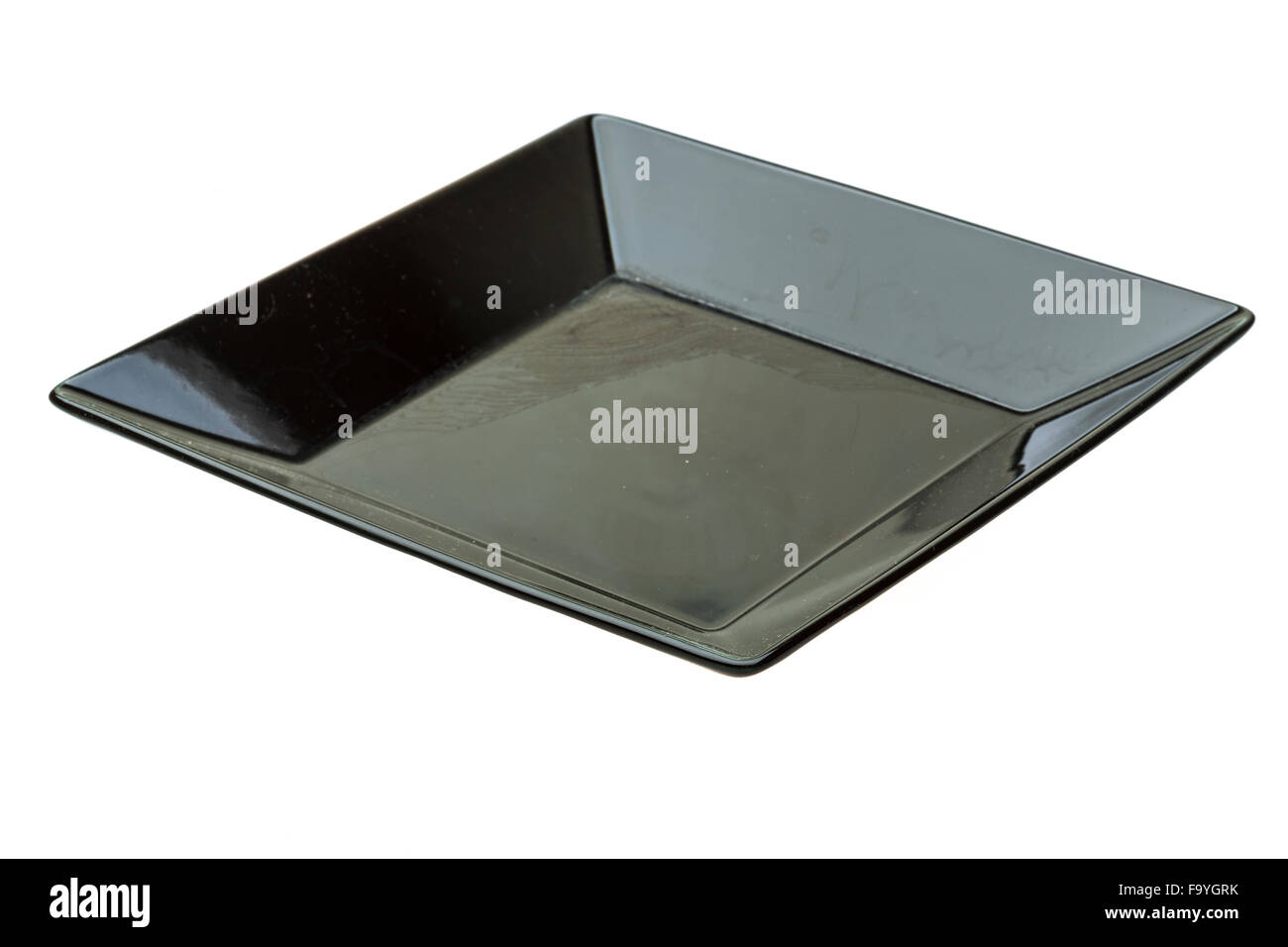 Black empty square plate Stock Photo - Alamy