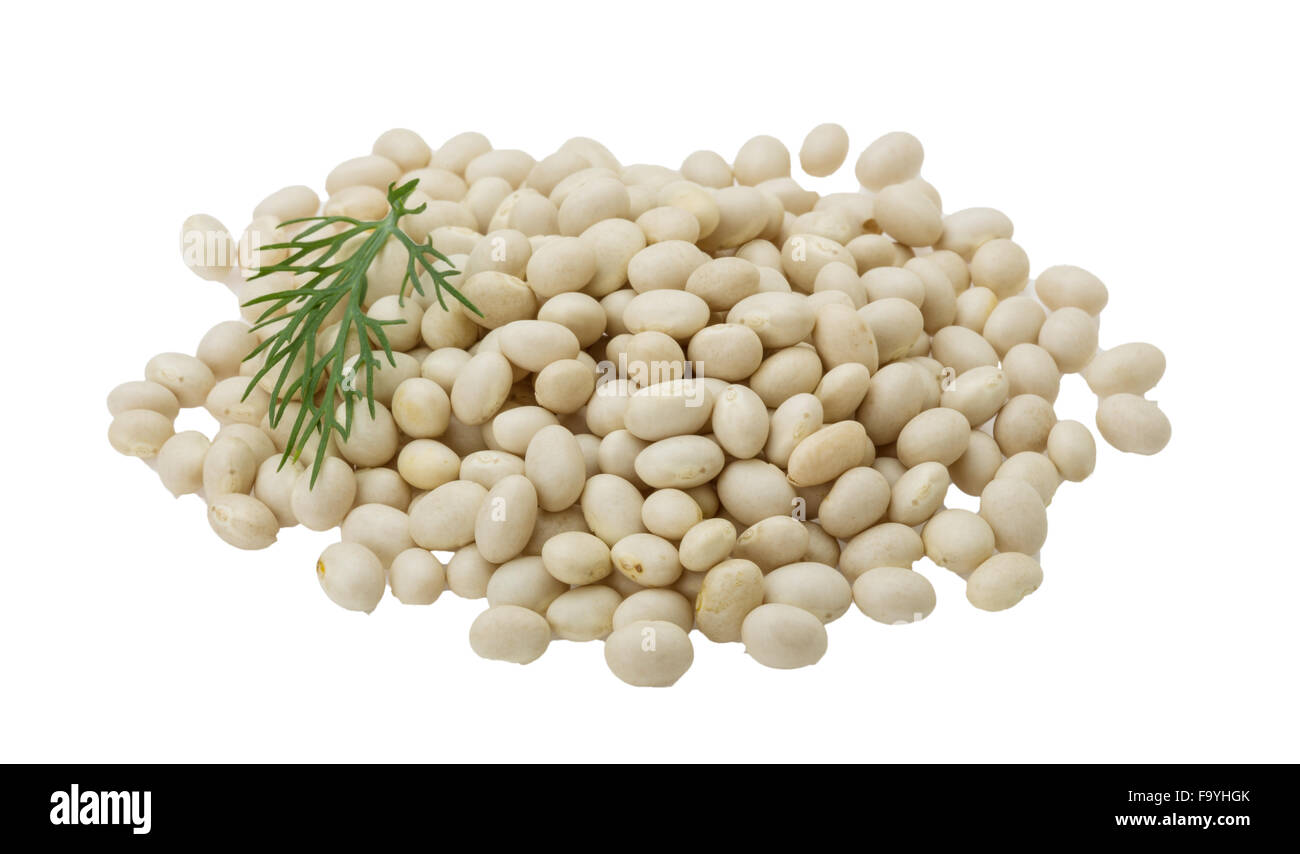 White dry beans heap isolated Stock Photo - Alamy