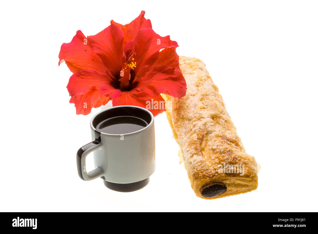 Breakfast with coffee and pastry Stock Photo - Alamy