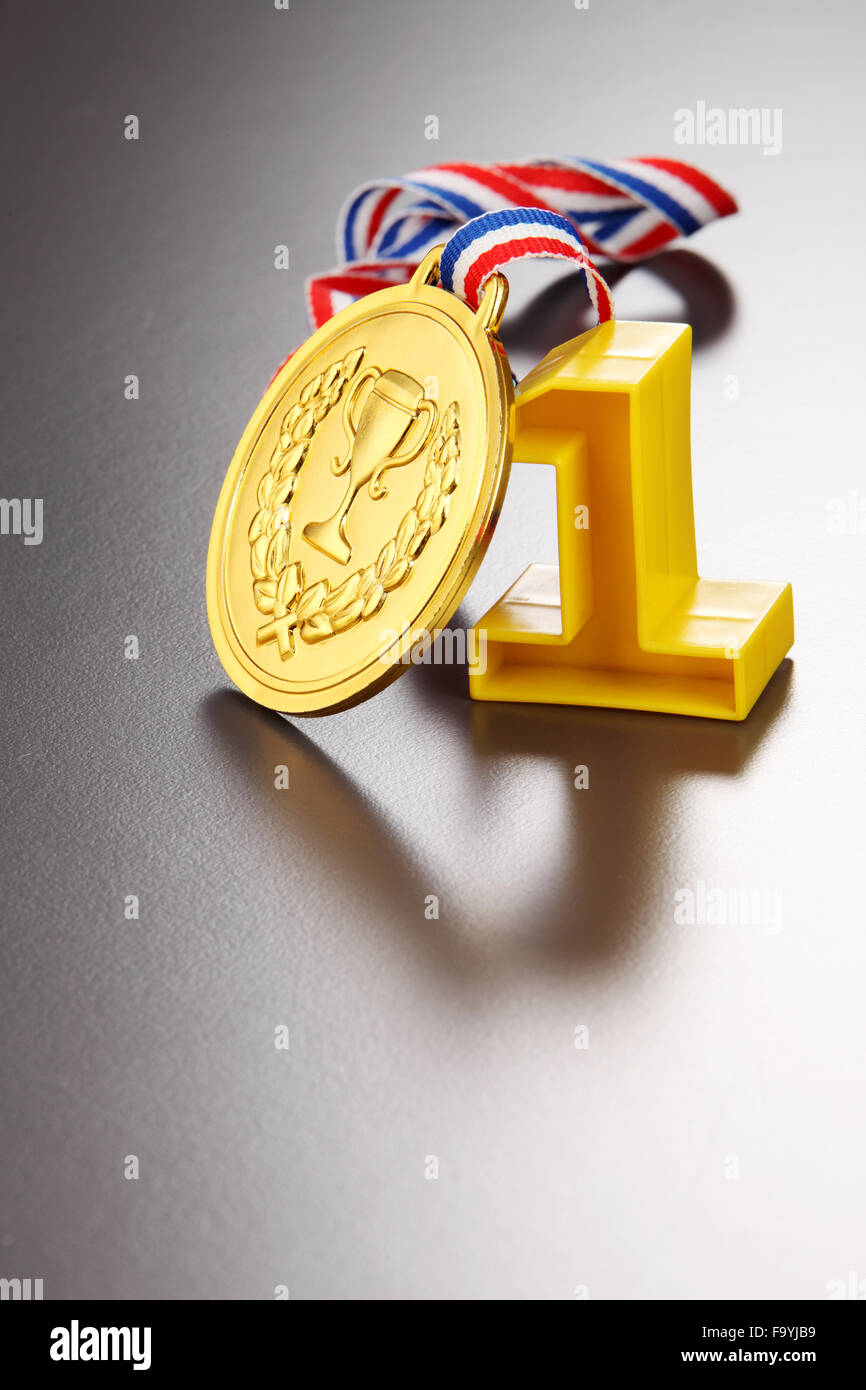 number one and golden medal Stock Photo - Alamy