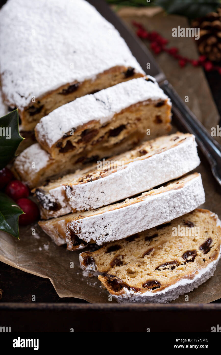 Christmas stollen dried fruits marzipan hi-res stock photography and ...