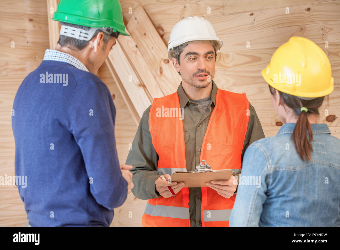 Construction crew at work site Stock Photo - Alamy