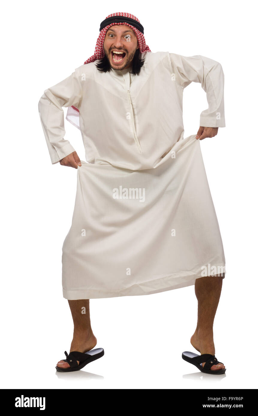 Happy arab man isolated on white Stock Photo - Alamy