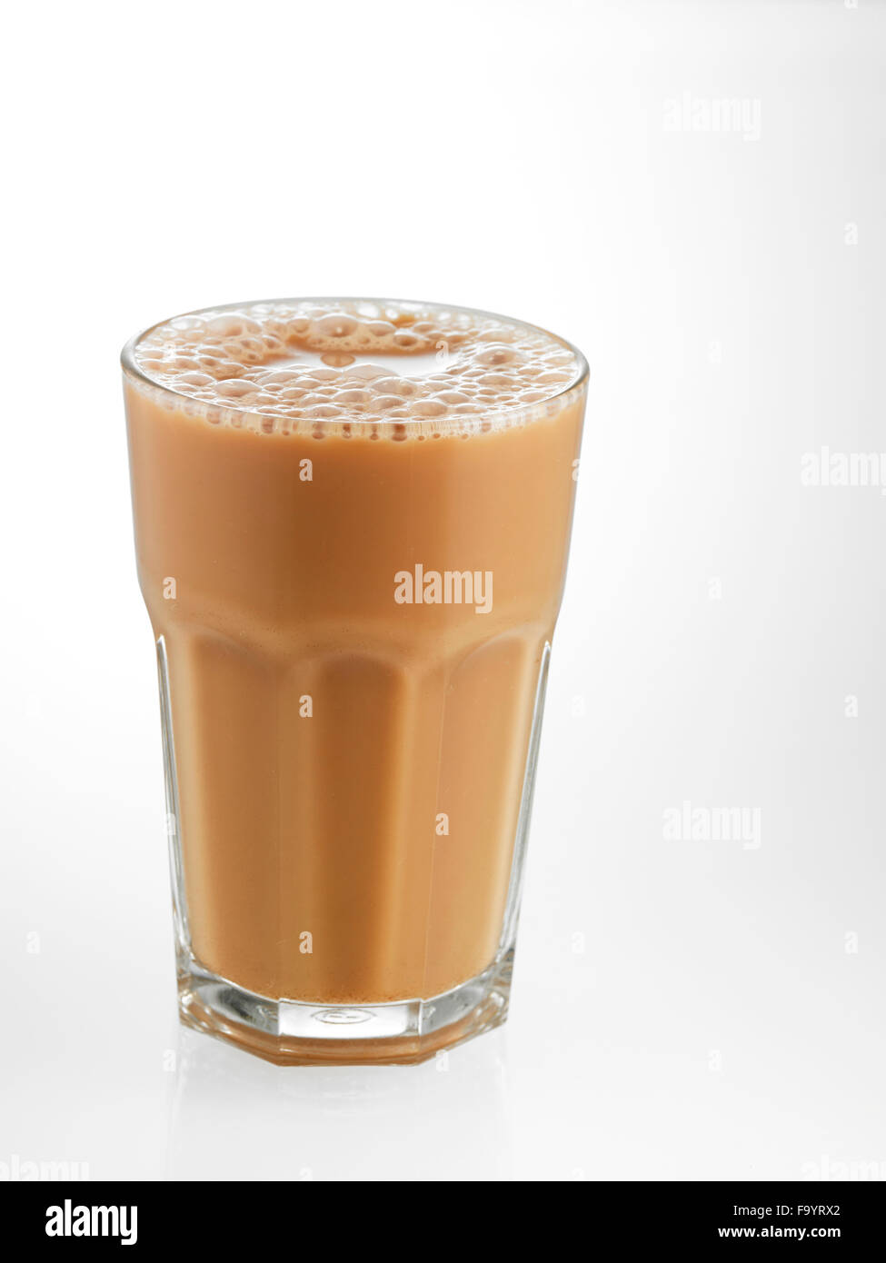 Big glass Tea with milk or Teh Tarik in Malaysia Stock Photo - Alamy