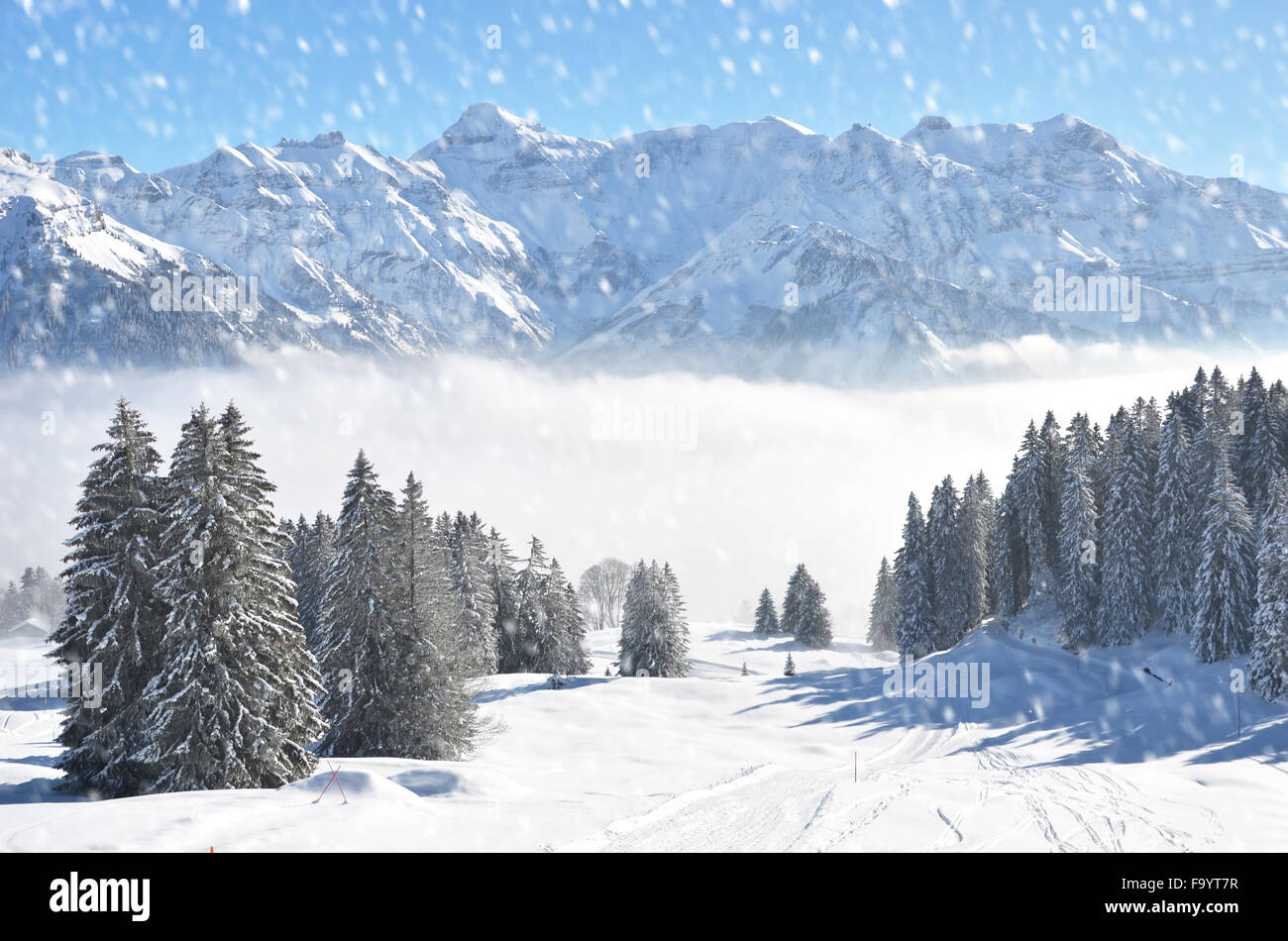 Winter in the Swiss Alps Stock Photo - Alamy