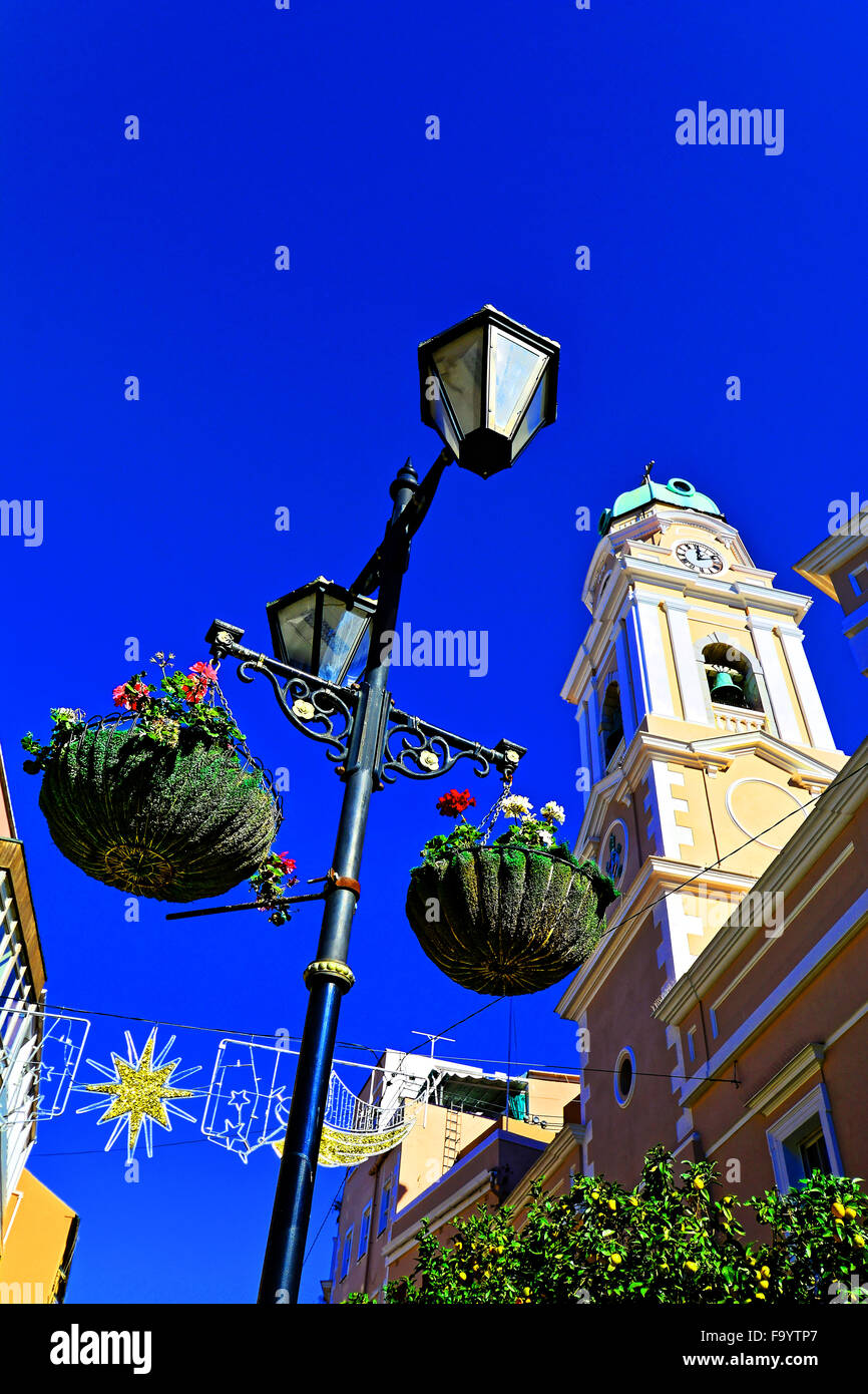 Gibraltar Cathedral of St Mary the Crowned and flowerpots Stock Photo ...