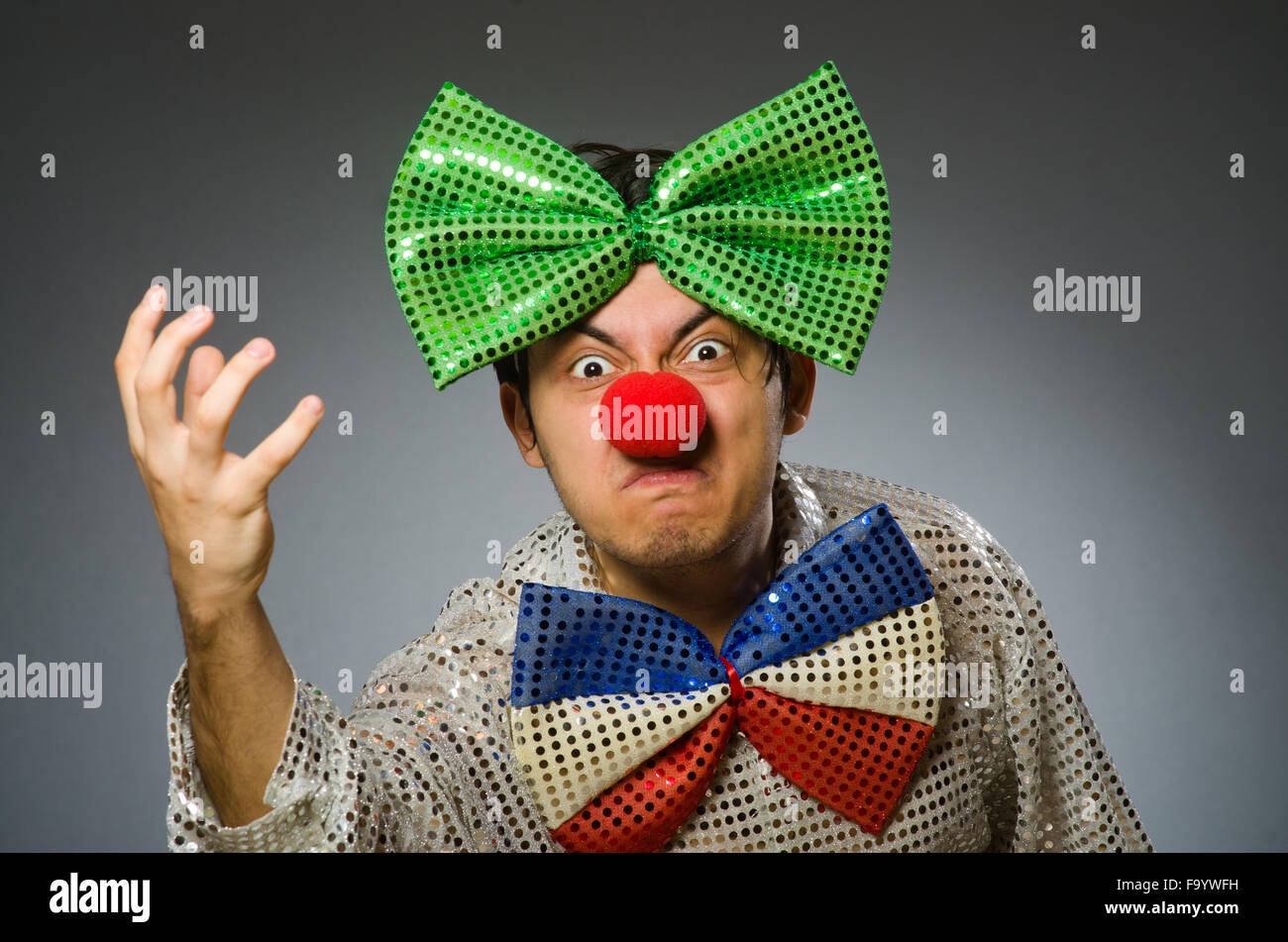 Funny clown with red nose Stock Photo - Alamy