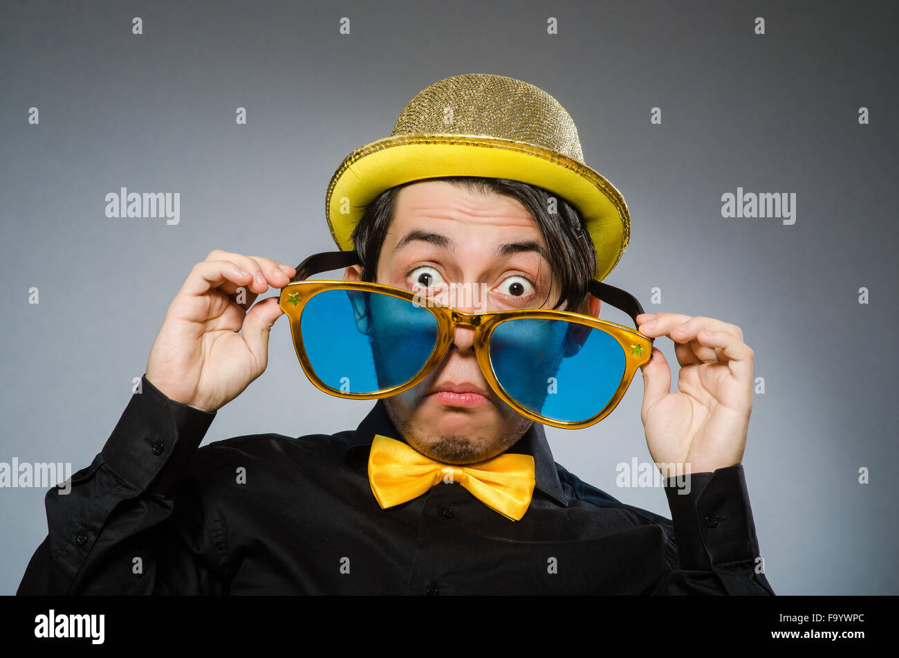 Funny man with vintage hat Stock Photo - Alamy