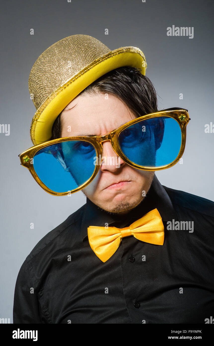 Funny man with vintage hat Stock Photo - Alamy