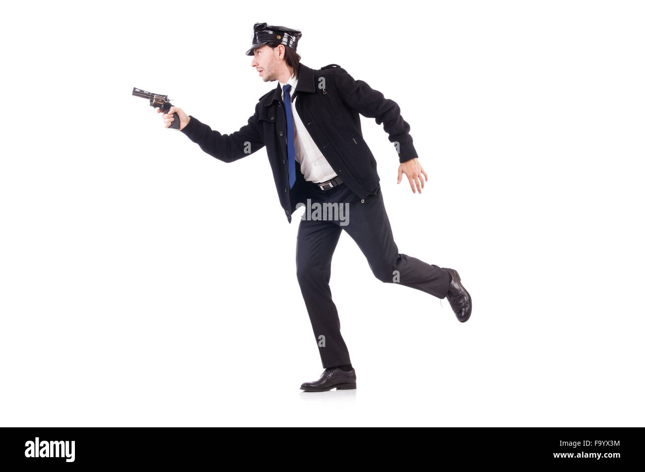 Police officer isolated on white Stock Photo - Alamy