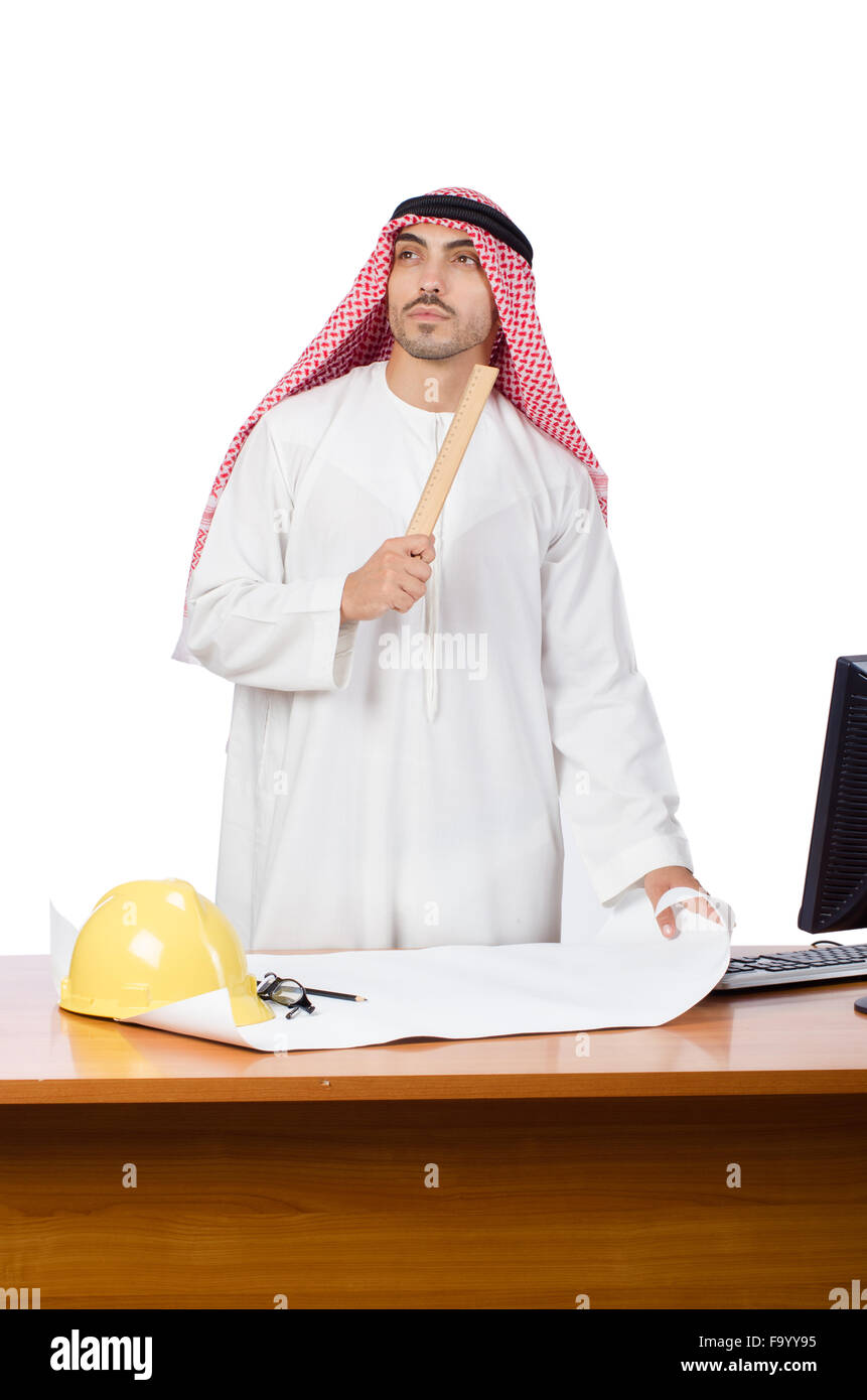 Arabic businessman working blueprint hi-res stock photography and ...