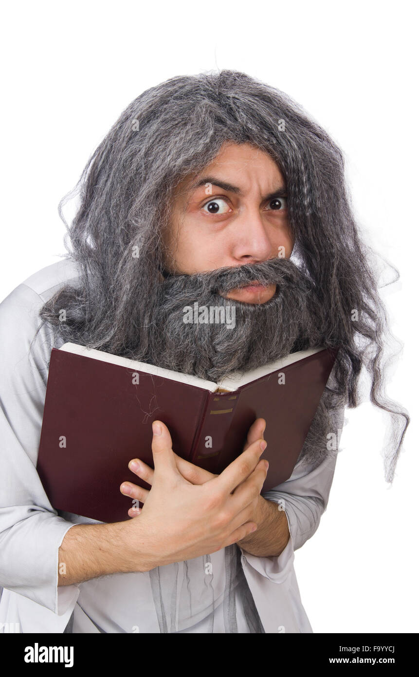Funny old man isolated on white Stock Photo - Alamy
