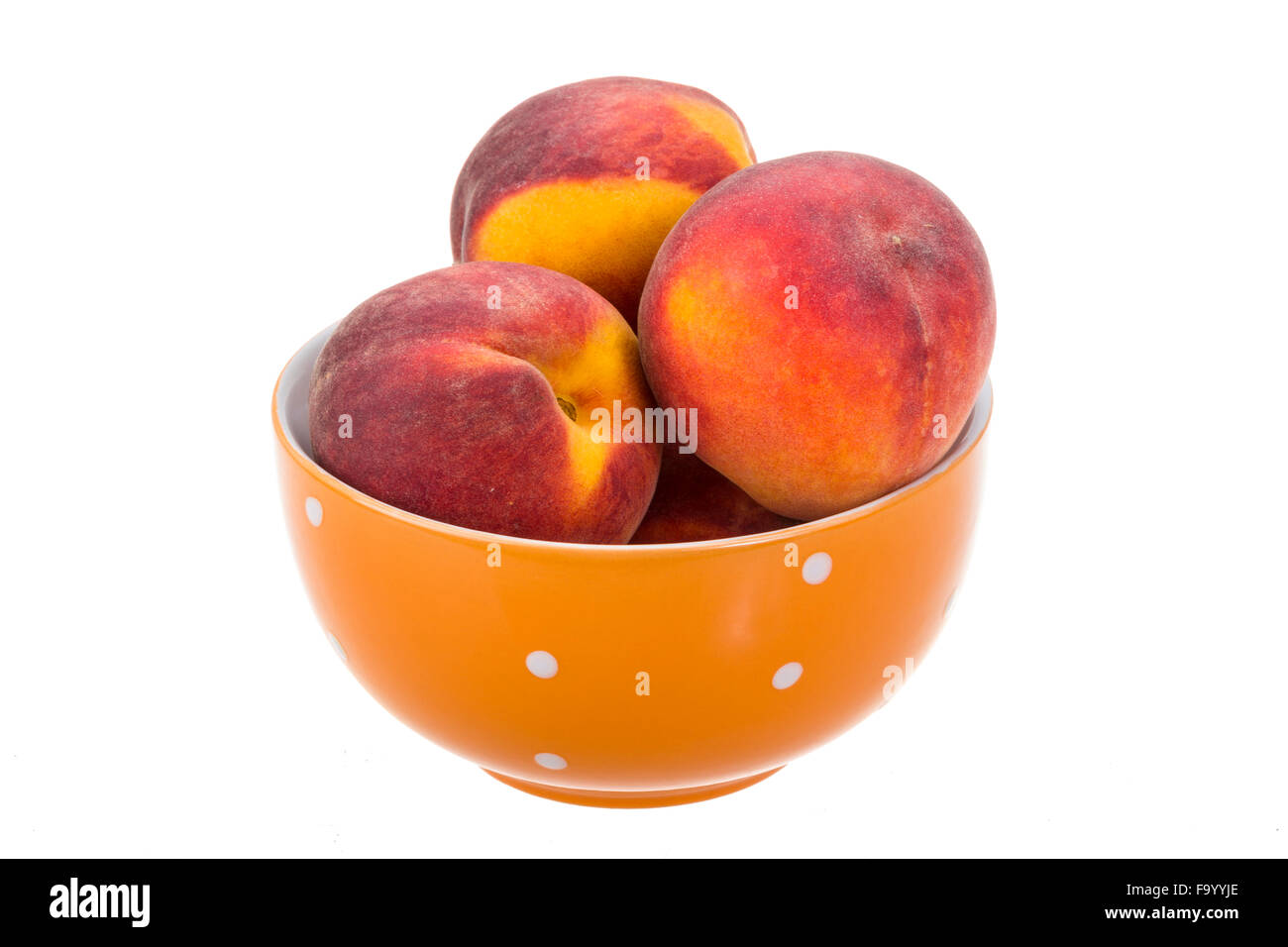 Bright ripe peaches isolated Stock Photo - Alamy