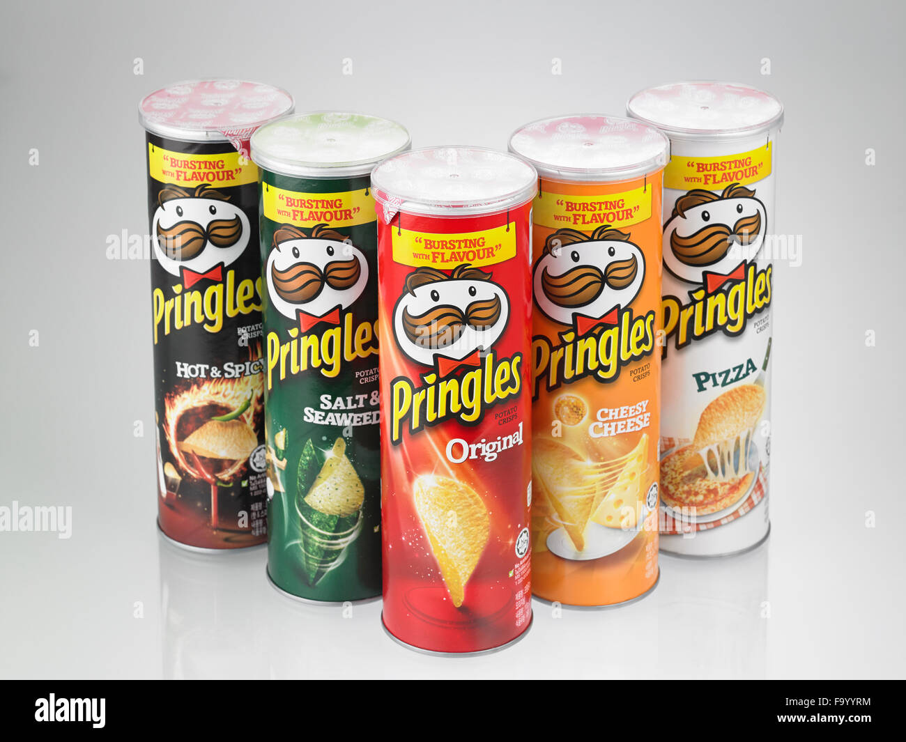KUALA LUMPUR, MALAYSIA - June19TH 2015. Group of the pringles products ...