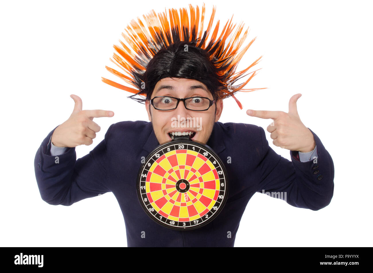 Funny man with mohawk hairstyle Stock Photo - Alamy