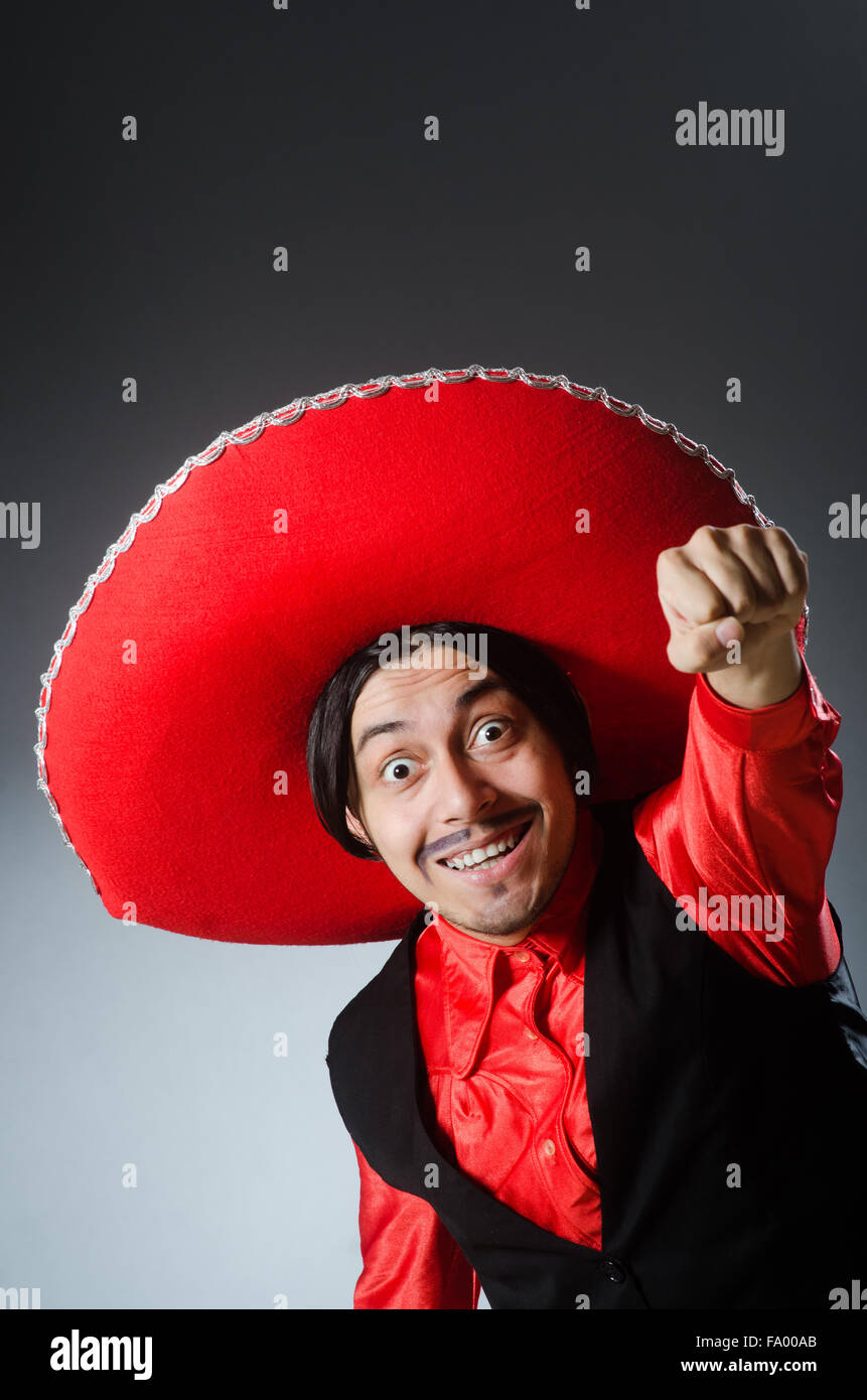 Person wearing sombrero hat in funny concept Stock Photo - Alamy