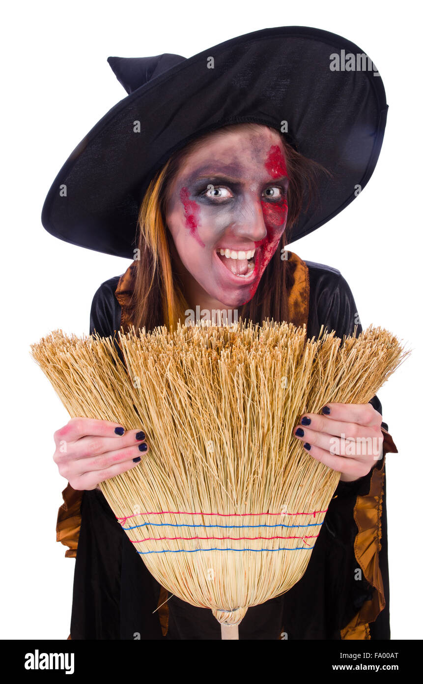 Scary witch in halloween concept Stock Photo - Alamy