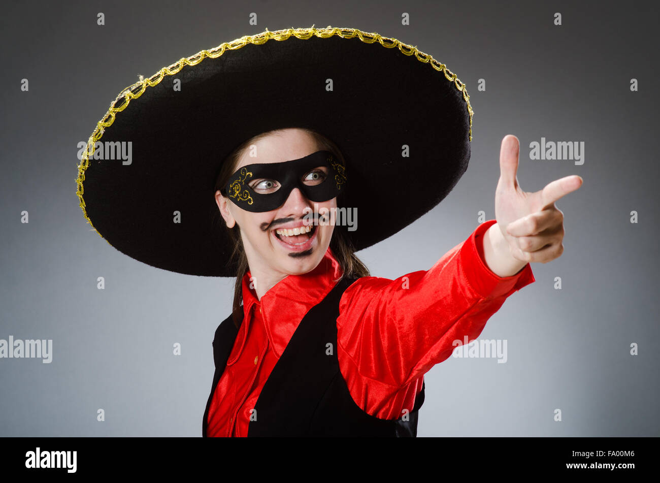 Person wearing sombrero hat in funny concept Stock Photo - Alamy