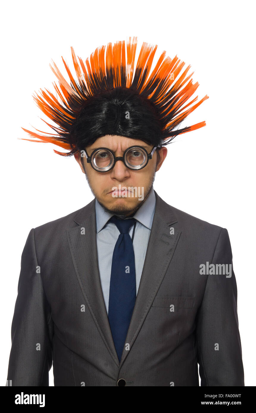 Funny man with mohawk hairstyle Stock Photo - Alamy
