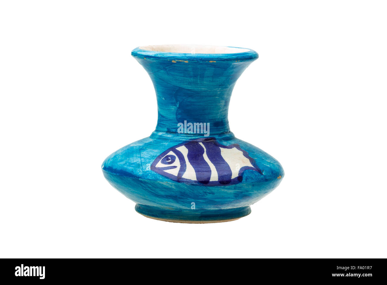 Blue vase with fish painting Stock Photo - Alamy