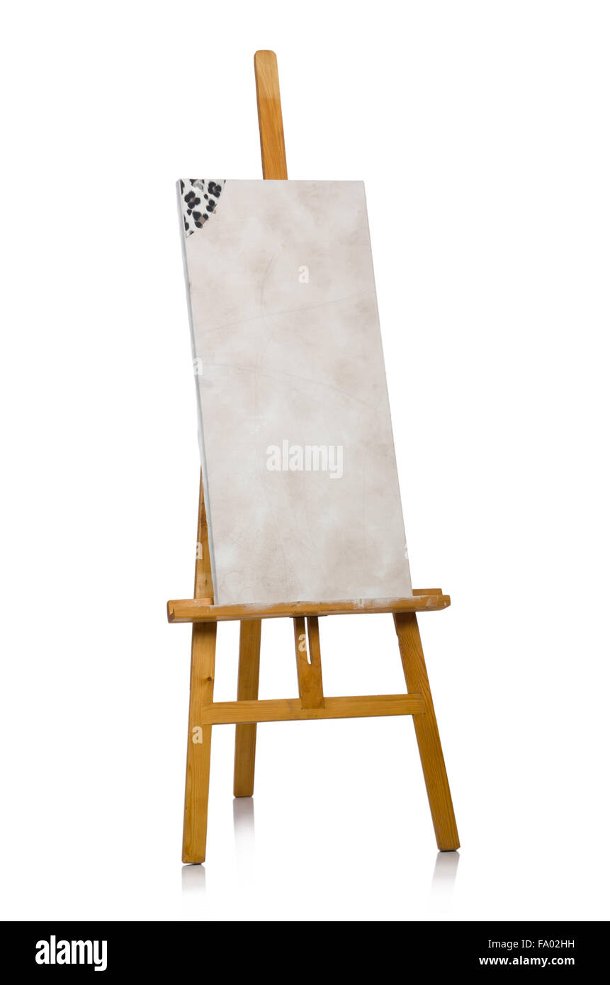 Easel isolated on the white background Stock Photo - Alamy