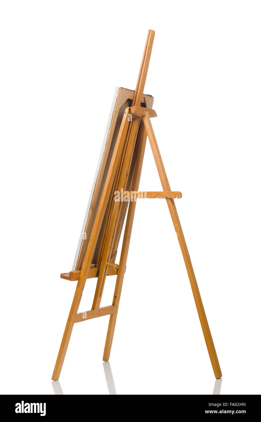 Easel isolated on the white background Stock Photo - Alamy