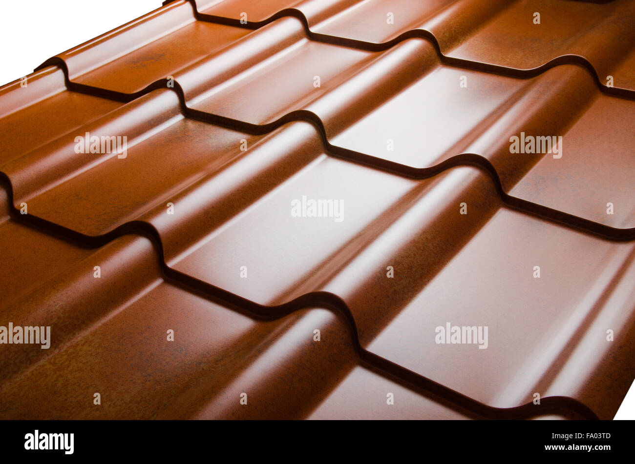 Close up of metal roof tile Stock Photo - Alamy