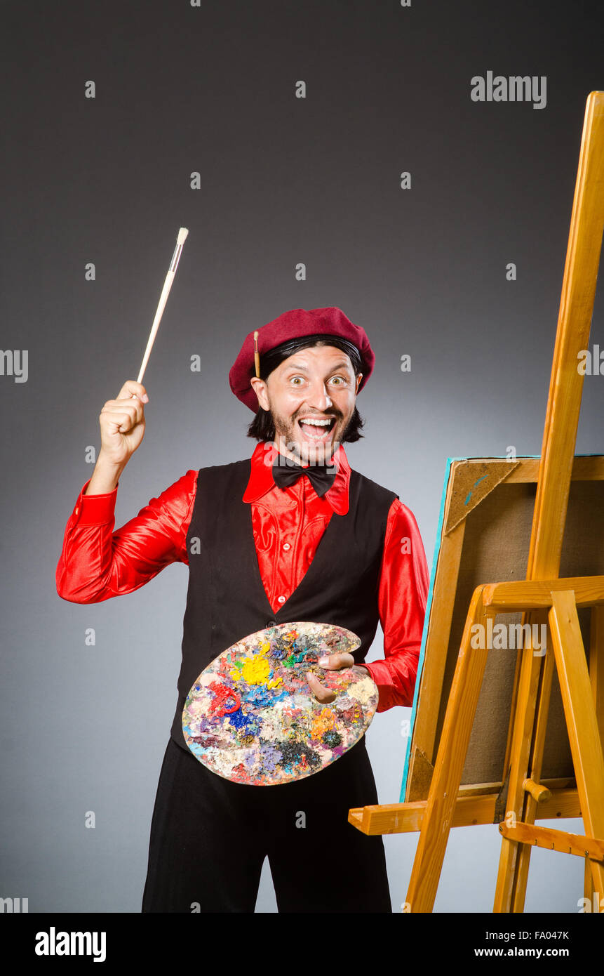 Man artist in art concept Stock Photo - Alamy