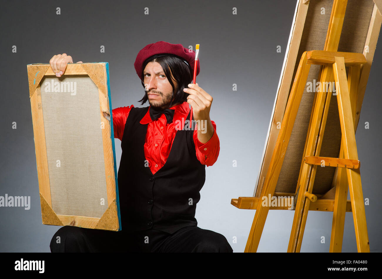 Man artist in art concept Stock Photo - Alamy