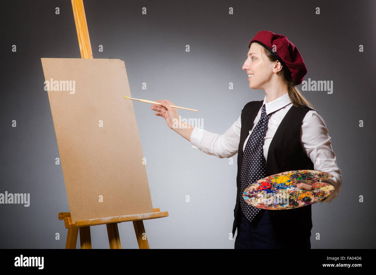 Woman artist in art concept Stock Photo - Alamy