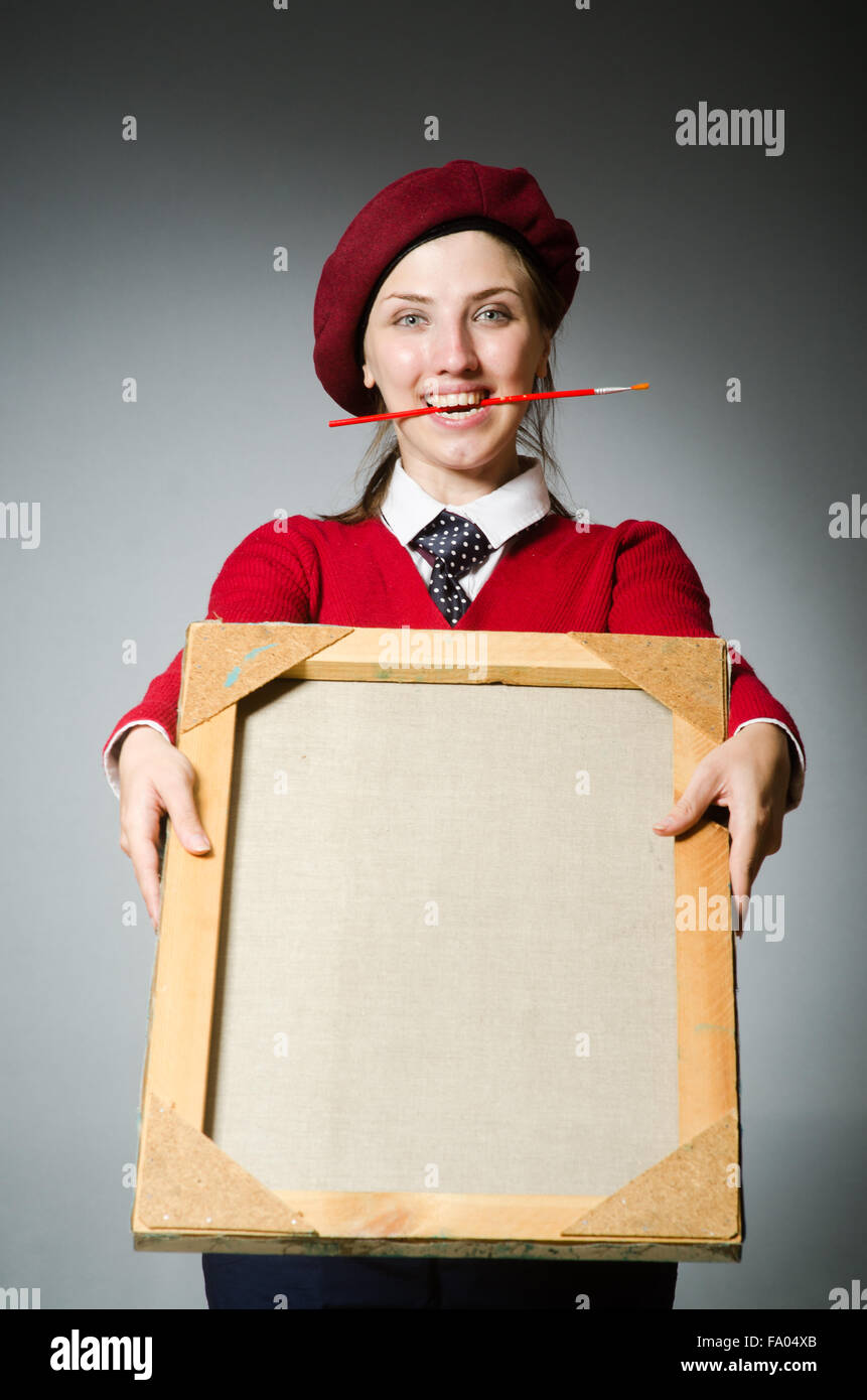 Funny artist working in the studio Stock Photo - Alamy