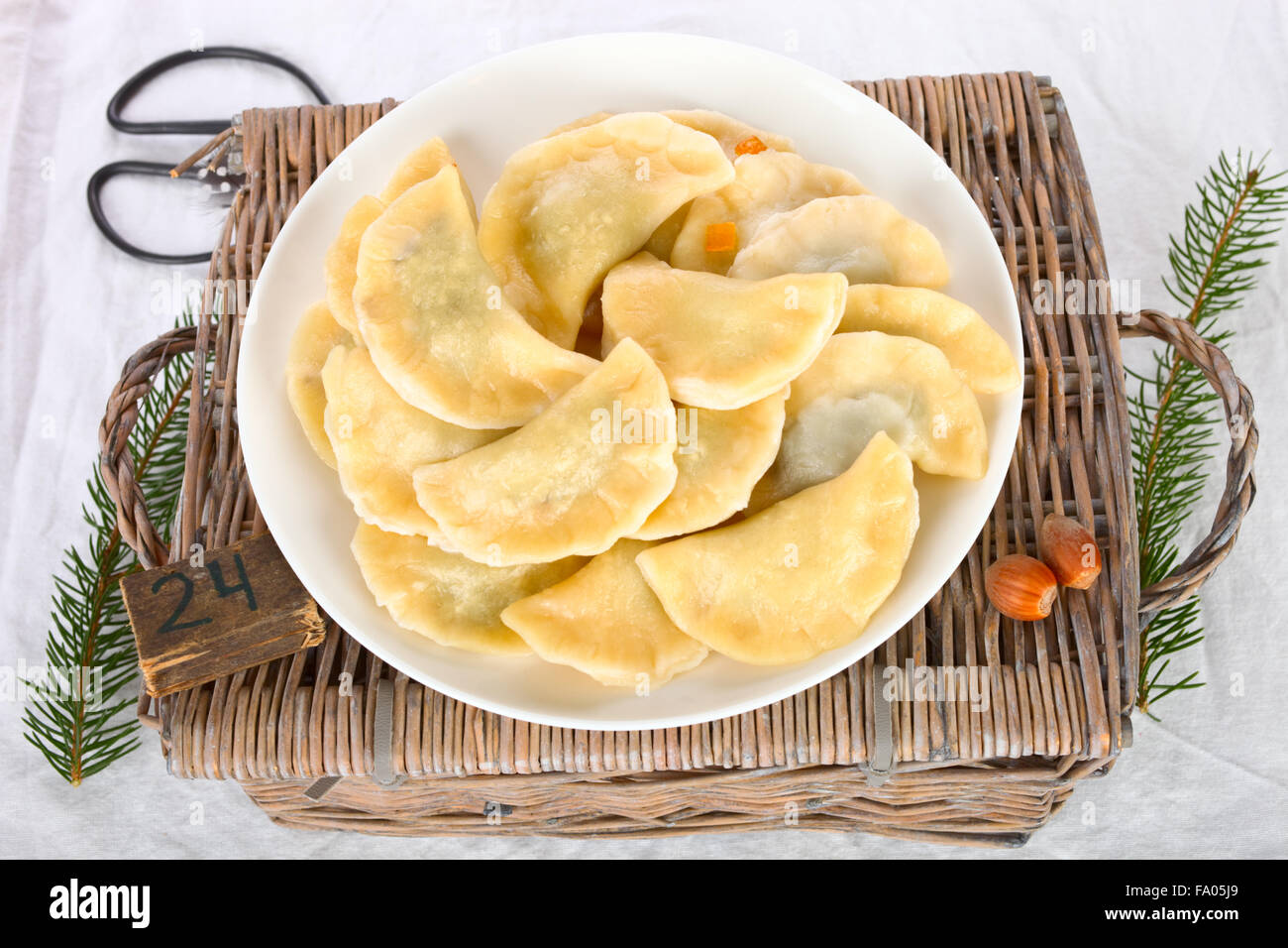 Traditional polish Christmas dish- pierogi with poppy seeds Stock Photo ...