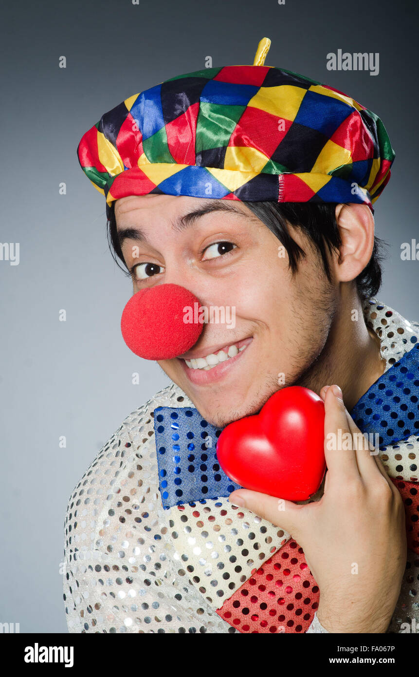 Funny clown with red nose Stock Photo - Alamy