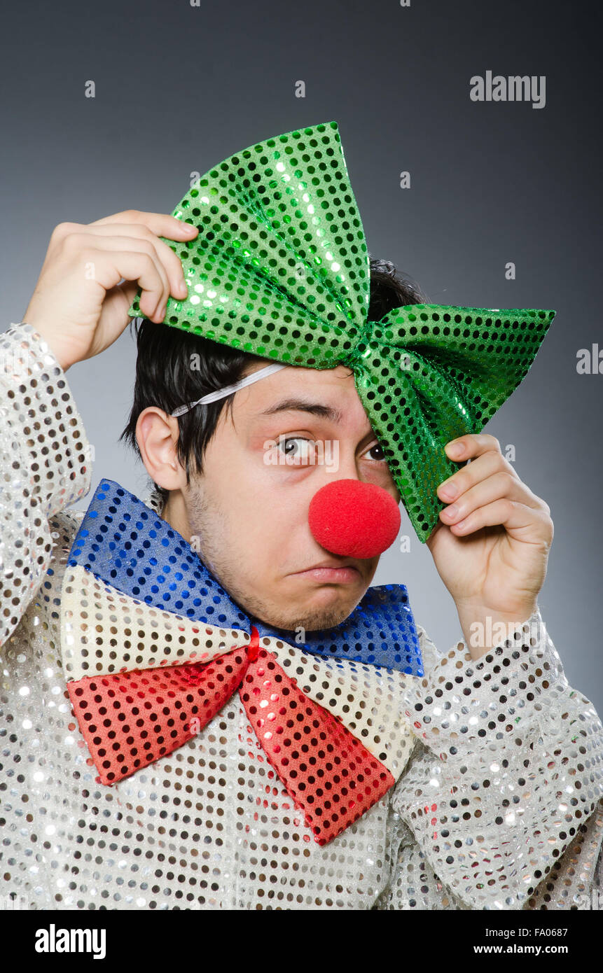 Funny clown with red nose Stock Photo - Alamy