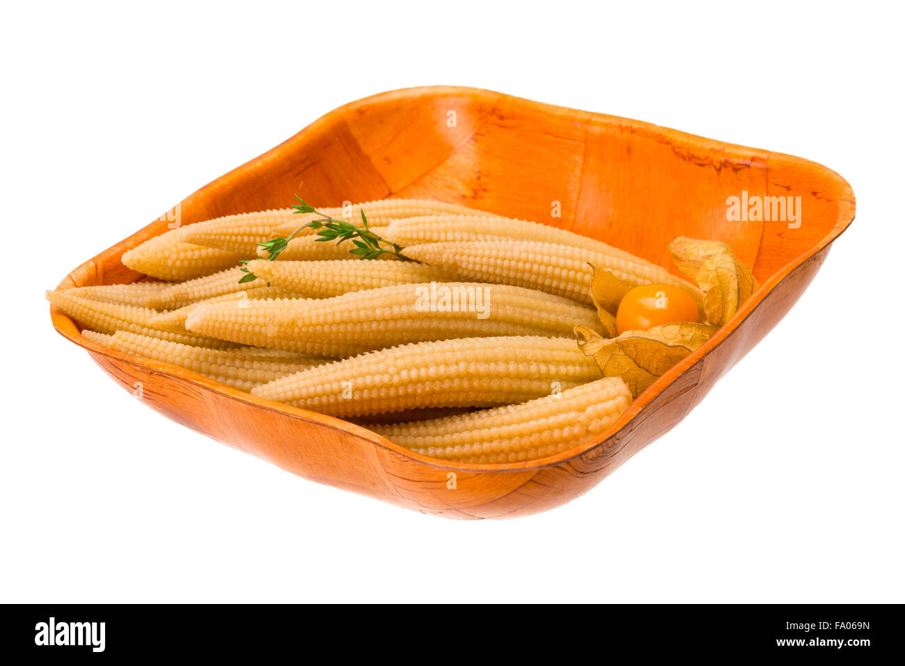 Baby corn with thyme Stock Photo - Alamy