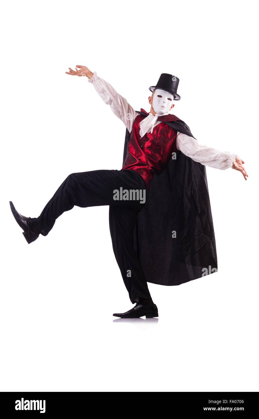 Man magician isolated on white Stock Photo - Alamy