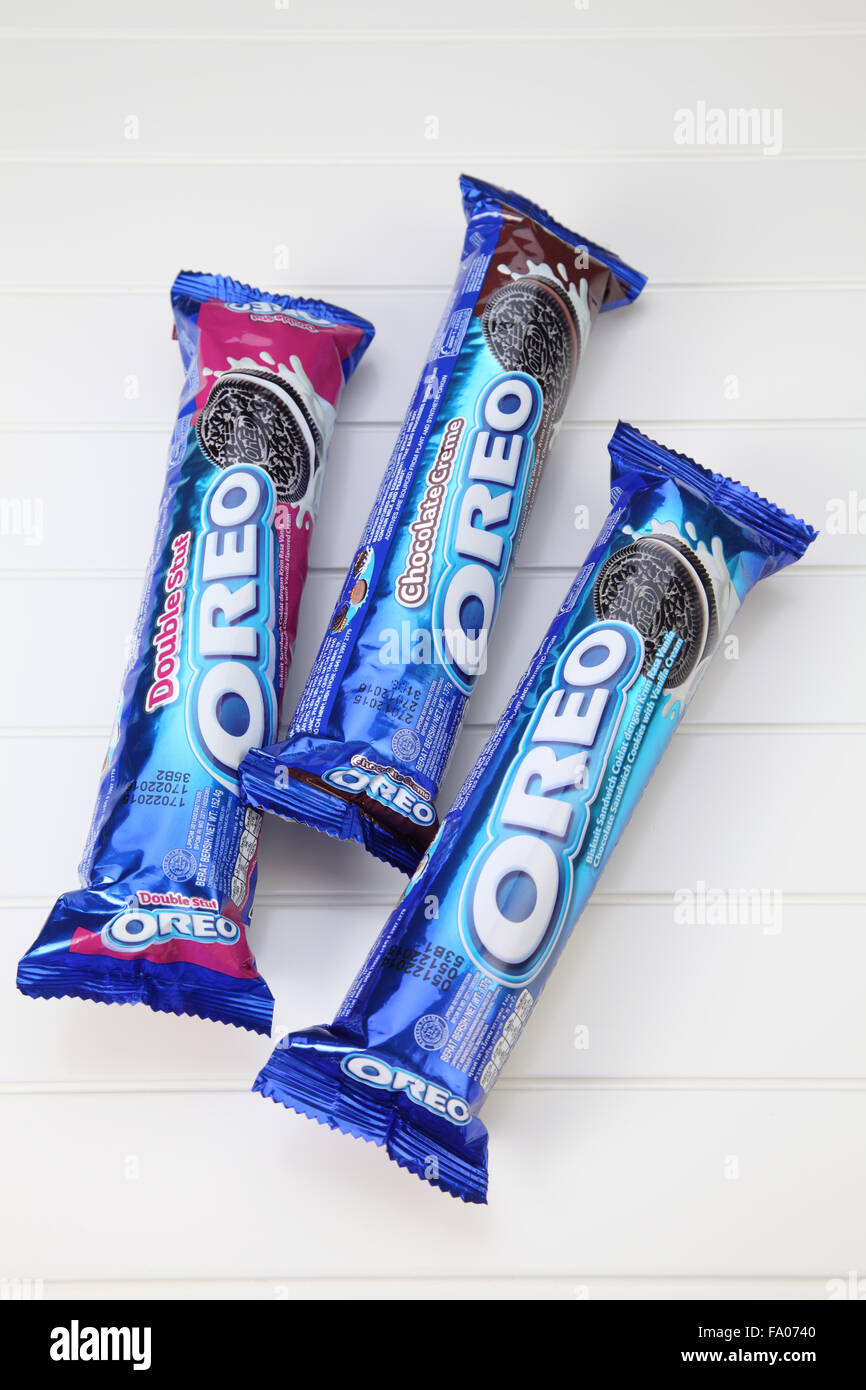 Kuala Lumpur,malaysia,14thMay2015,Three Oreo cookies packaging over ...