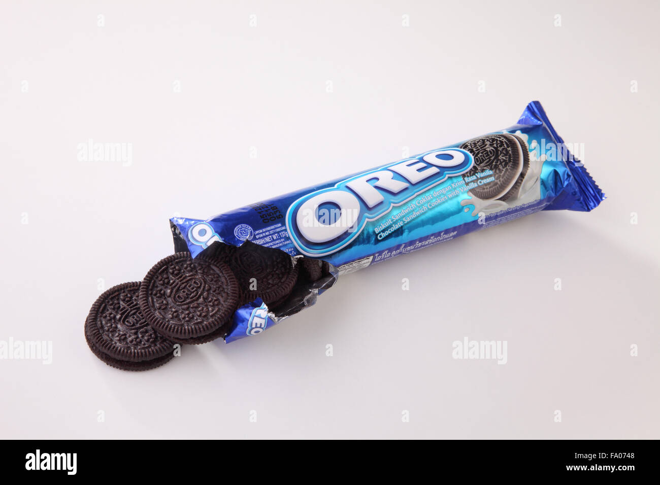 Kuala Lumpur,malaysia,14thMay2015,open packaging of the Oreo cookies ...