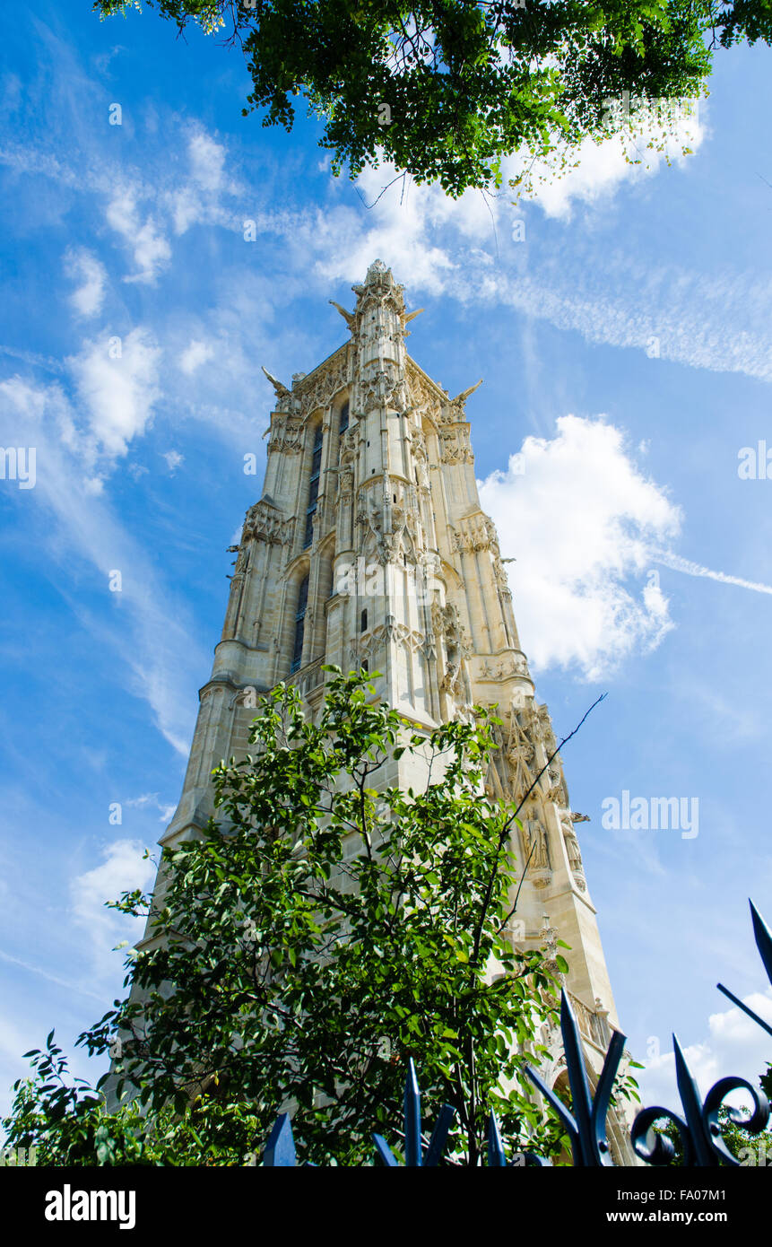 Tower of tour Saint Jacques in Paris Stock Photo - Alamy