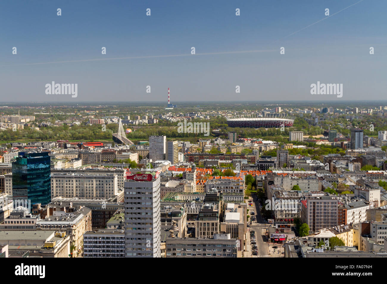 Warsaw skyline with warsaw towers Stock Photo - Alamy