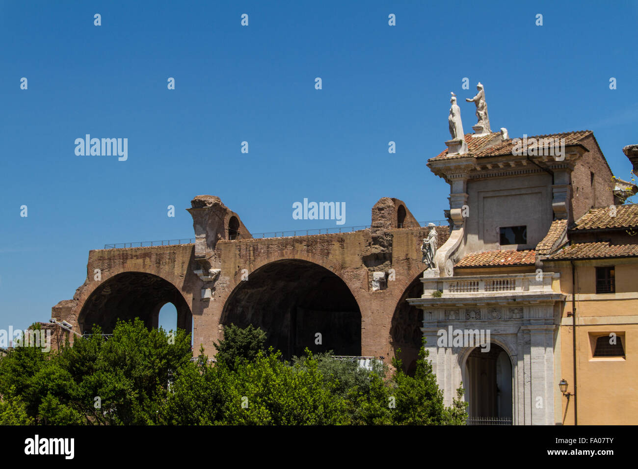 Roman ruins in Rome, Forum Stock Photo - Alamy