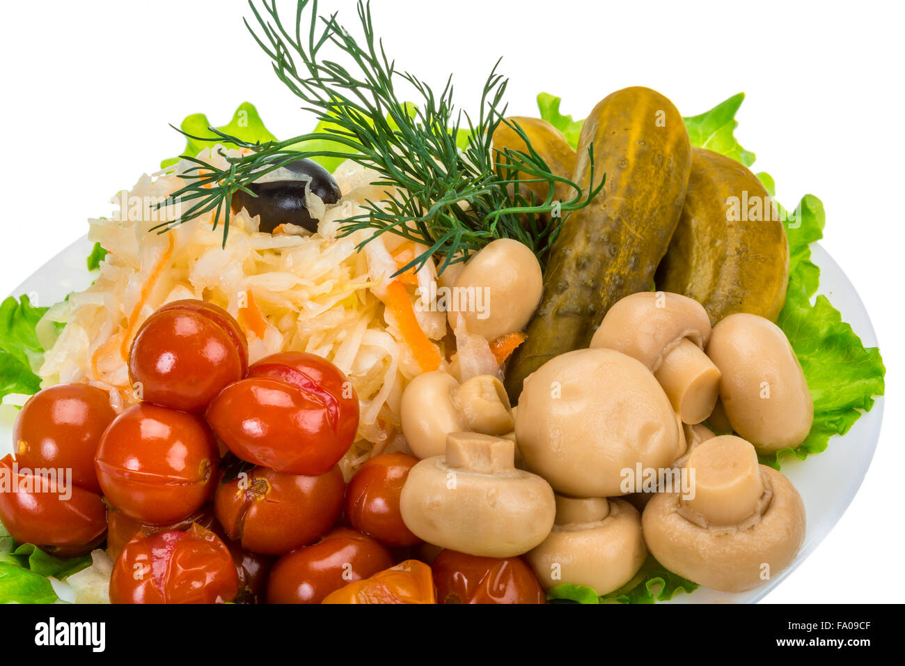 Marinated vegetables and mushrooms Stock Photo - Alamy
