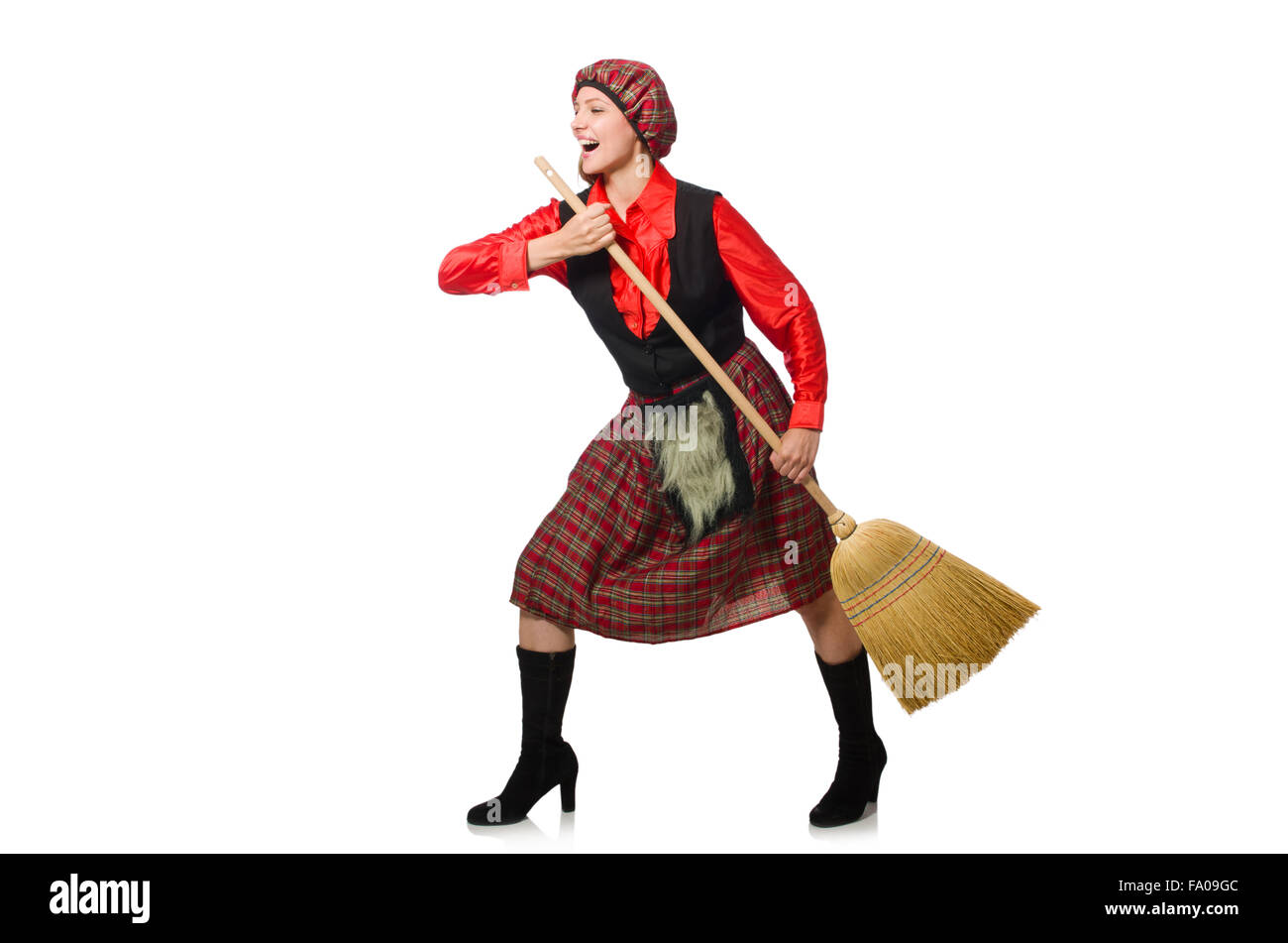 Funny woman in witch Cut Out Stock Images & Pictures - Alamy