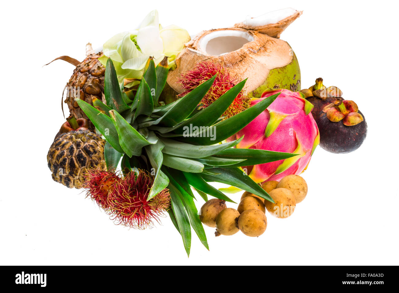 Thai fruit mix isolated Stock Photo - Alamy
