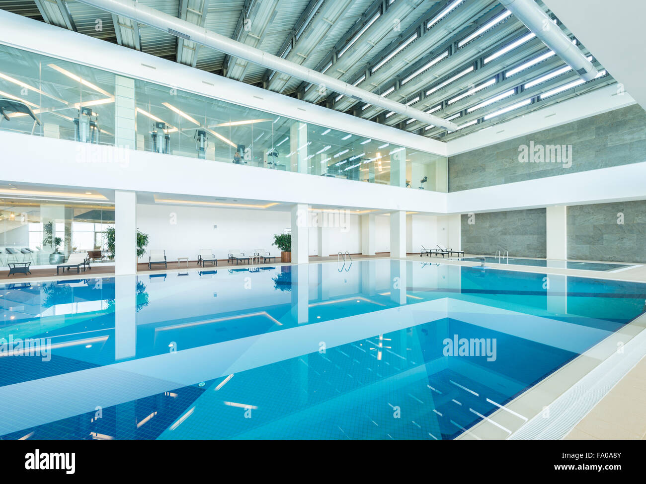 Indoor swimming pool in healthy concept Stock Photo - Alamy