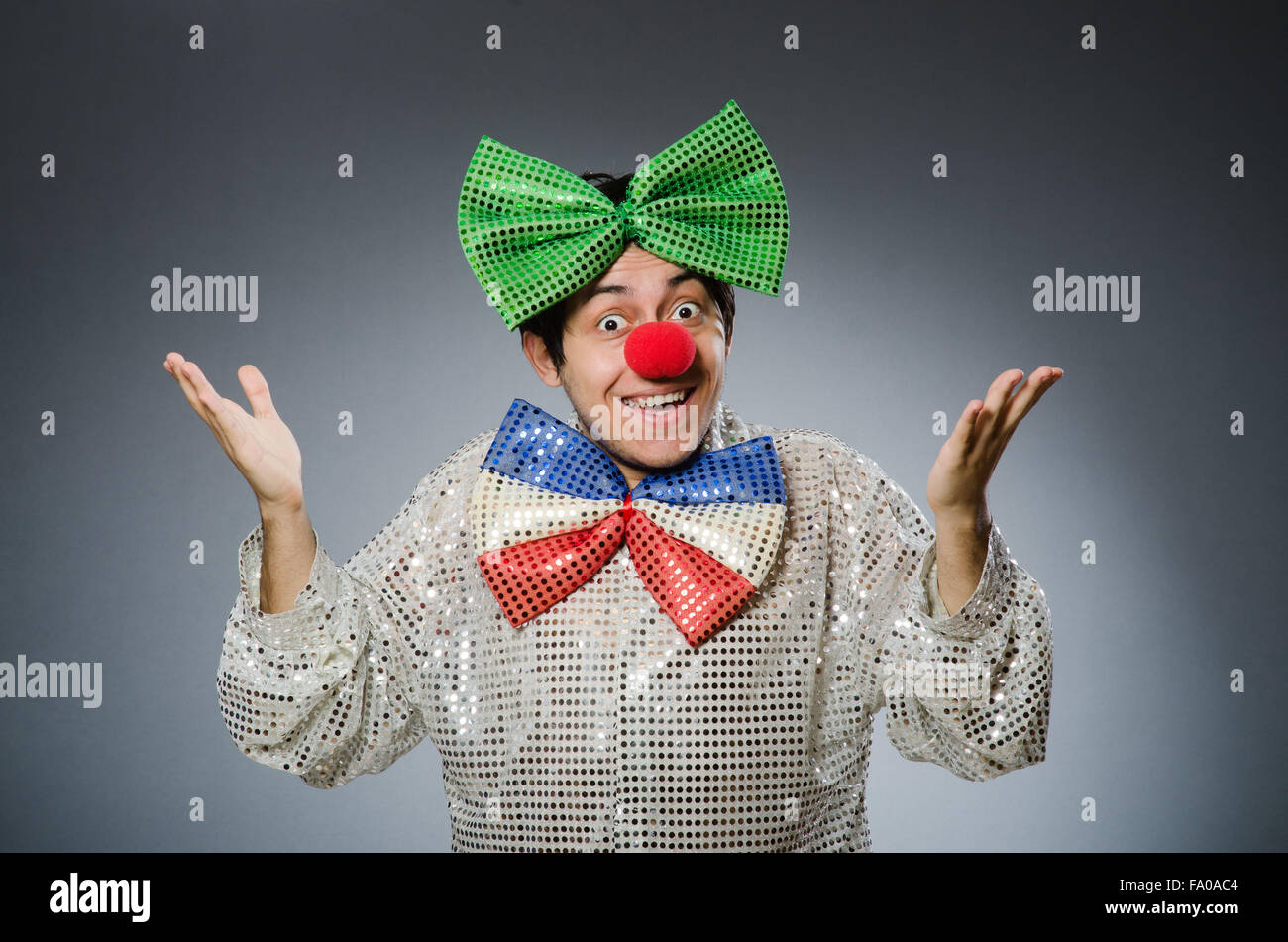 Funny clown with red nose Stock Photo - Alamy