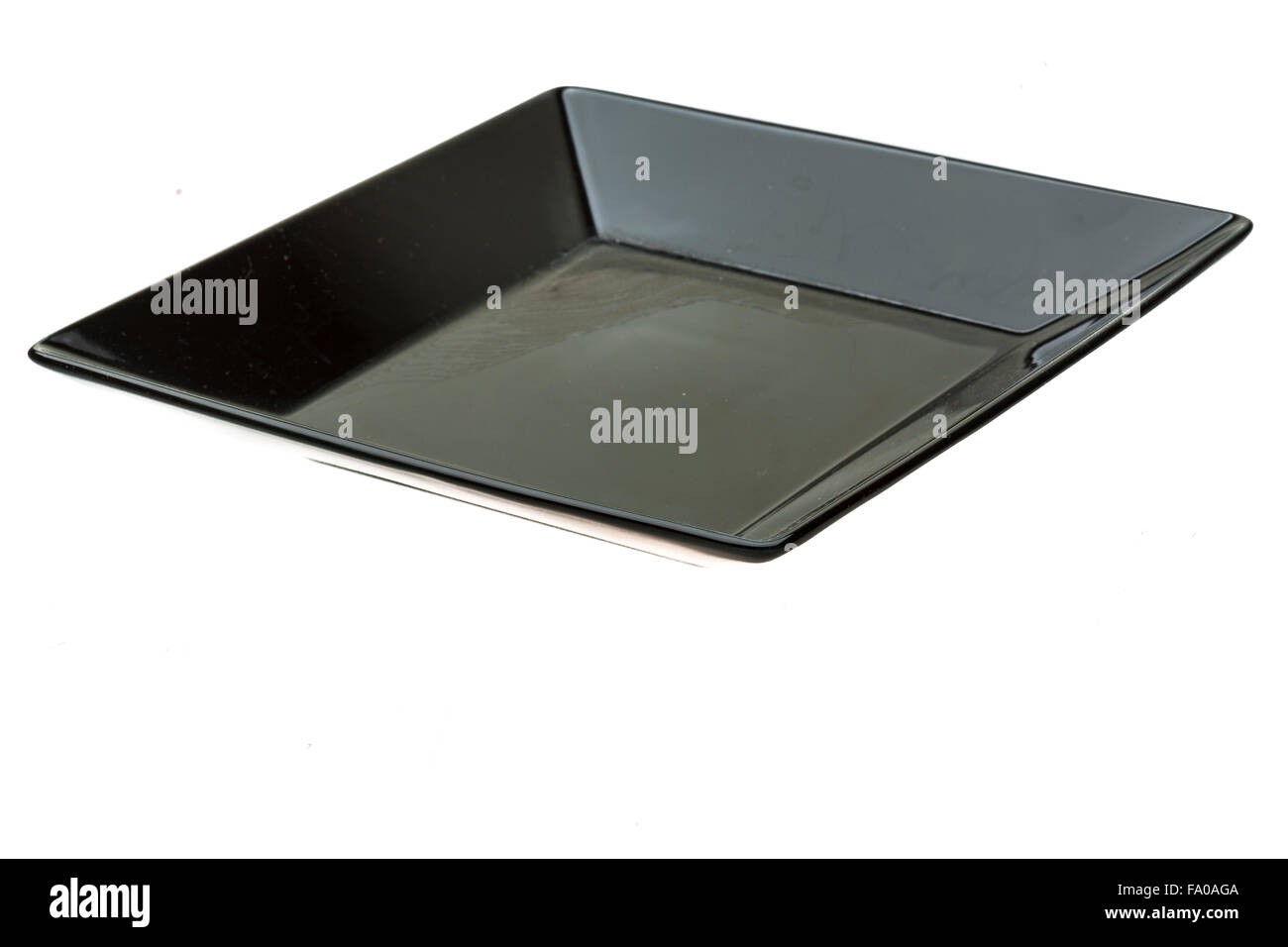 Black empty square plate Stock Photo - Alamy