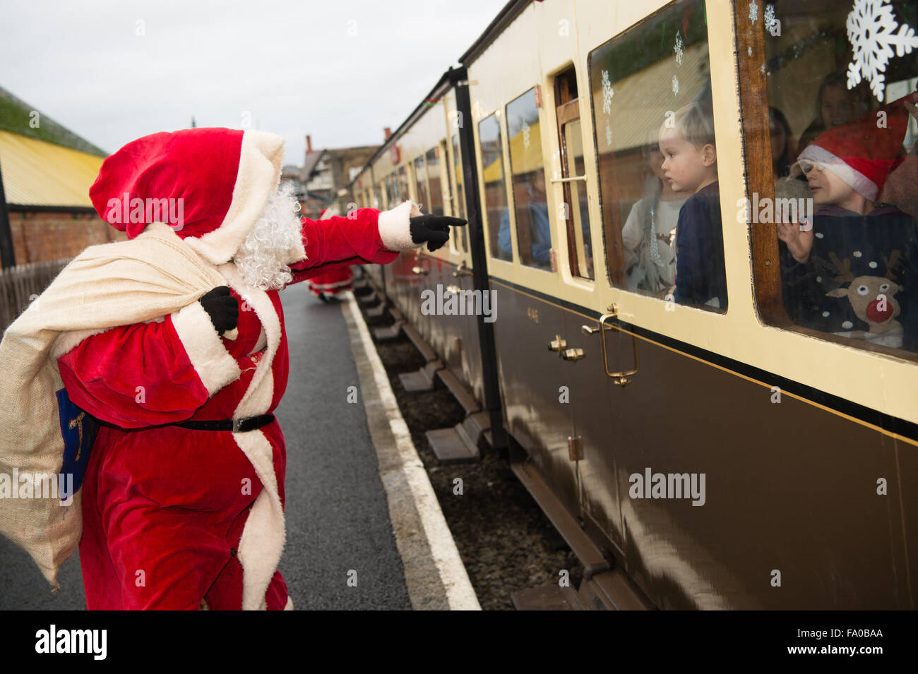 Aberystwyth Wales UK, Saturday 19 December 2015 Father Christmas ...