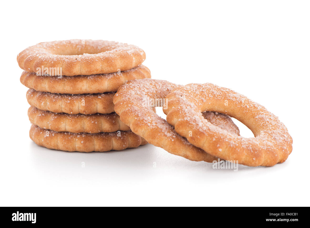 Rings biscuits pile isolated on a white background Stock Photo - Alamy